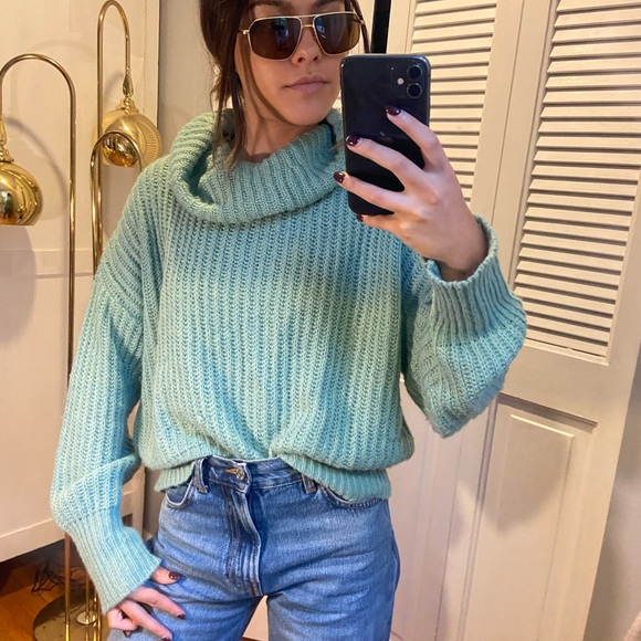 Elan | Sweaters | Elan Green Chunky Knit Turtleneck Sweater | Poshmark